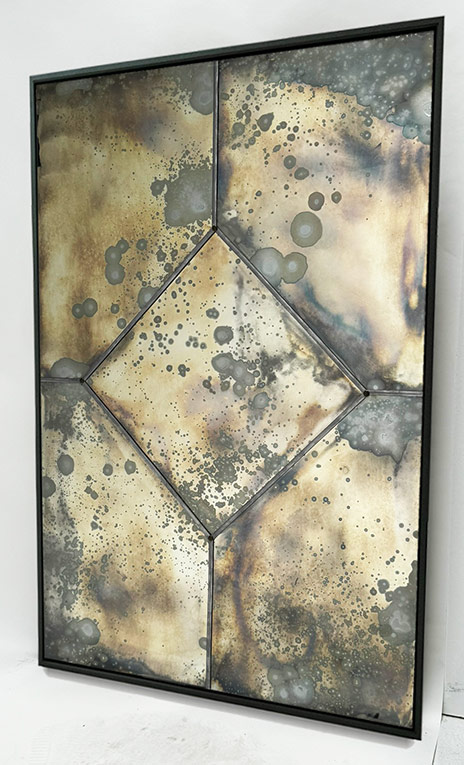 M10 Distressed Foxed and Antiqued Panel Wall Mirror - Devlin In Design