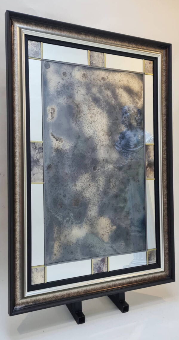 M13 Elegant Distressed and Antiqued Leaded Wall Mirror - Devlin In Design