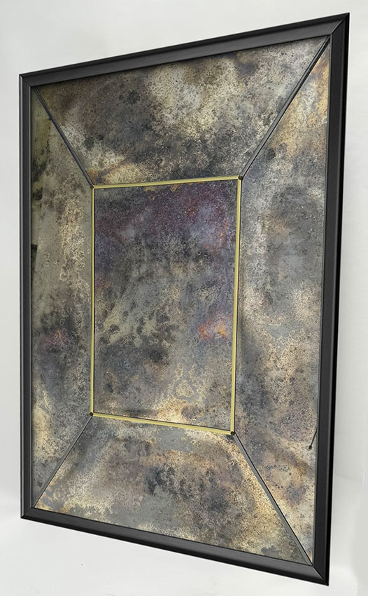 M2 Antique Distressed Leaded Panel Mirror with Decorative Pins - Devlin ...