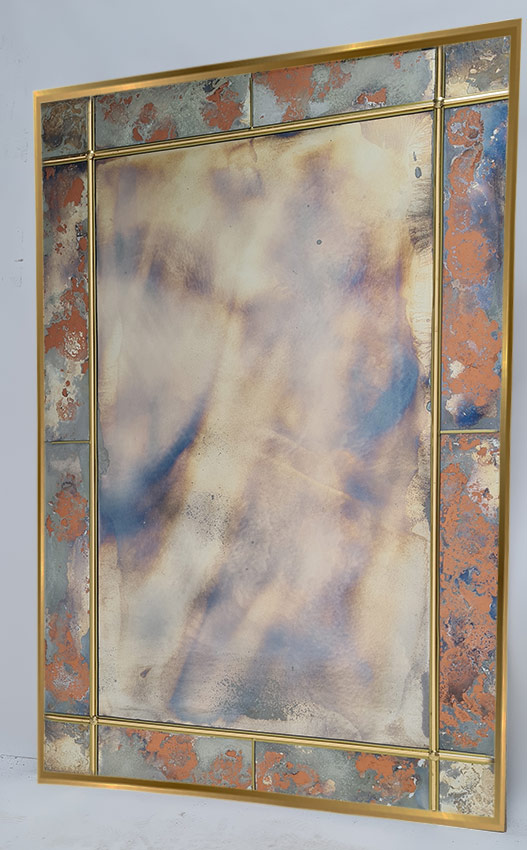M23 Gold and Copper Antique Distressed Wall Panel Mirror - Devlin In Design