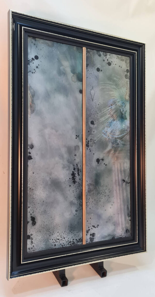 M35 Distressed and Foxed Double Panel Antique Glass Wall Mirror ...